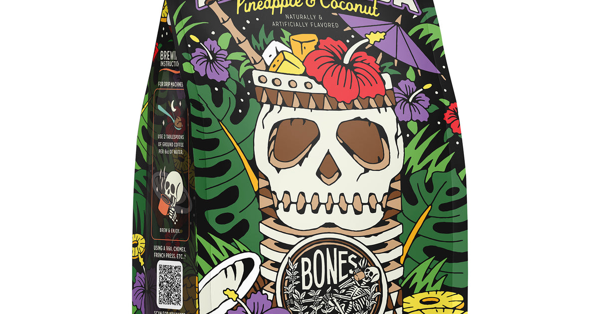 Pina Colada Coffee – Coconut & Pineapple Flavor | 12oz | Bones Coffee