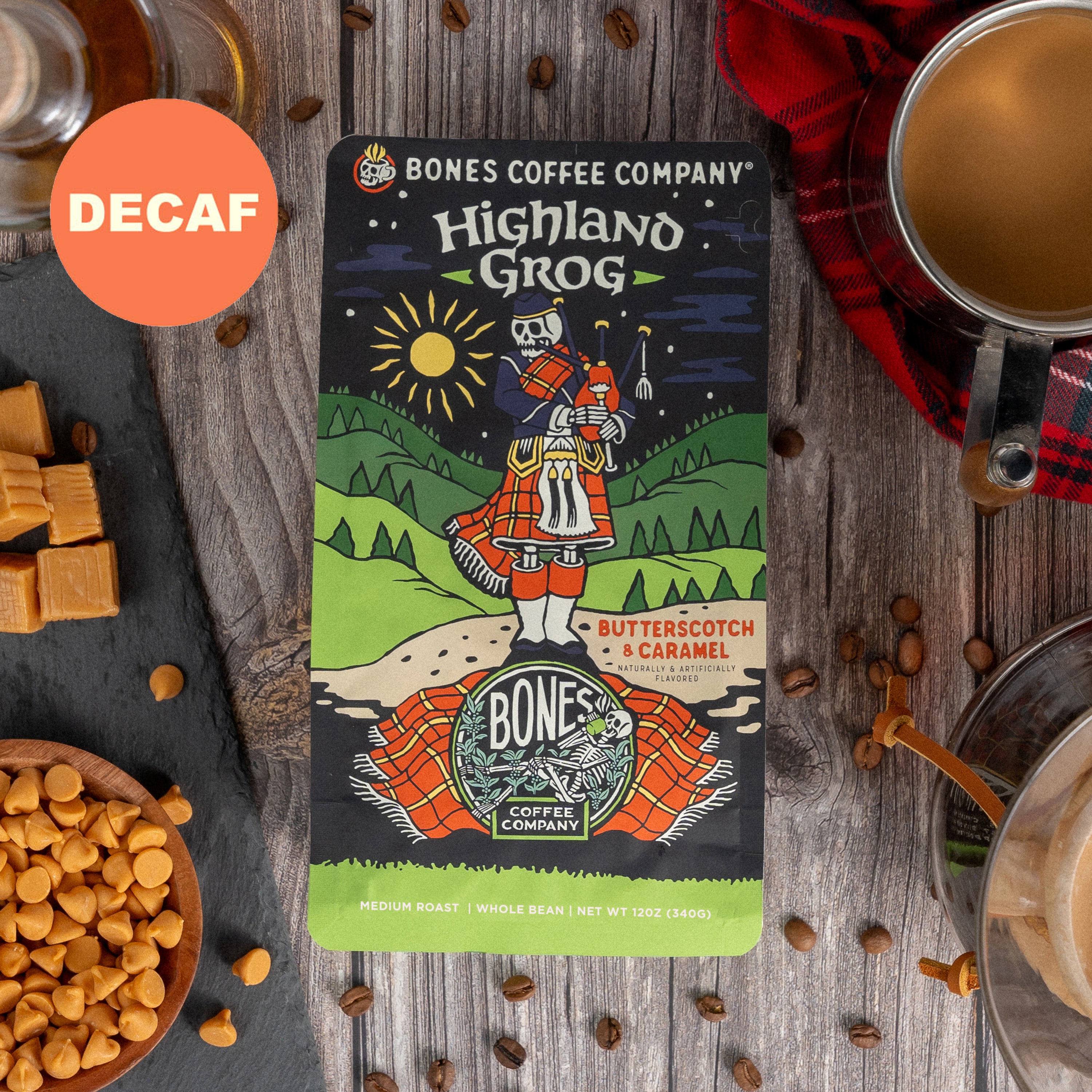 Decaf Highland Grog Coffee by Bones Coffee Company