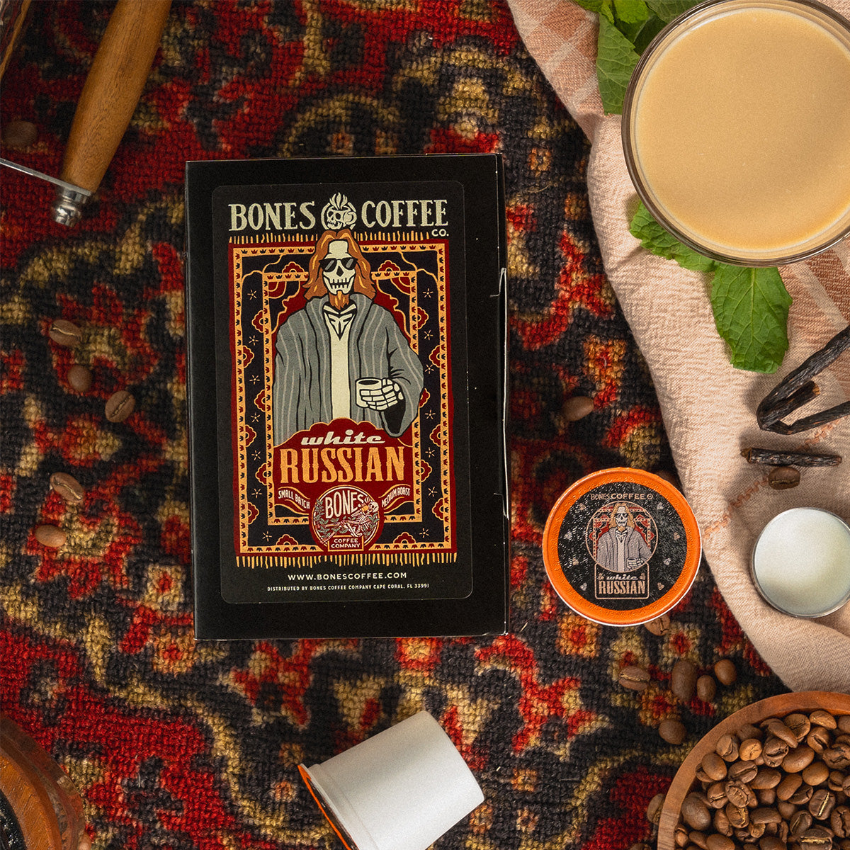 White Russian Single Serve Coffee Pods | Bones Coffee